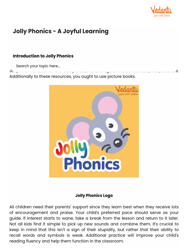 Jolly Phonics - A Joyful Learning | PDF