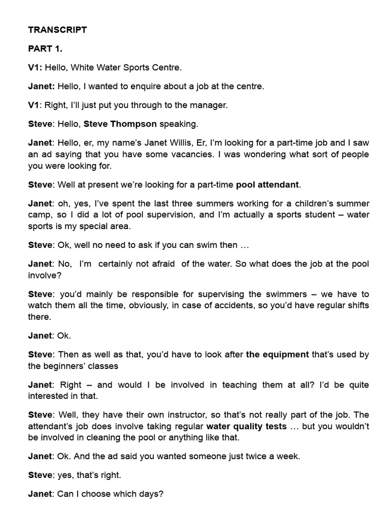 Listening 36 - Transcript | PDF