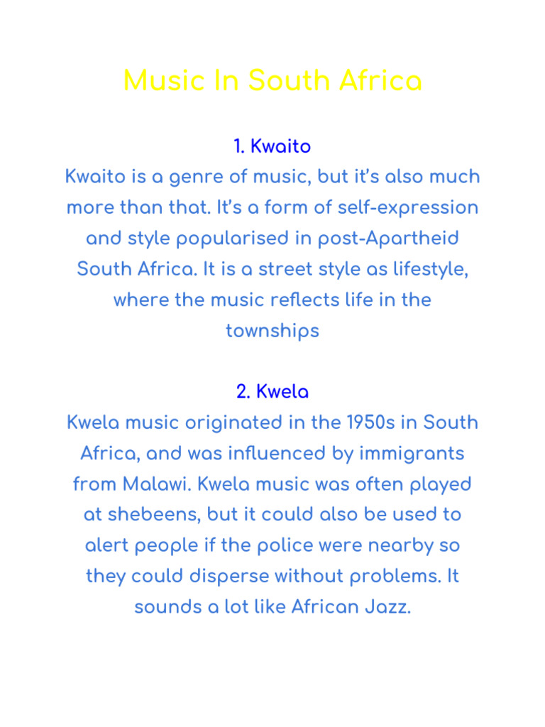 South African Music Genres Explained | PDF