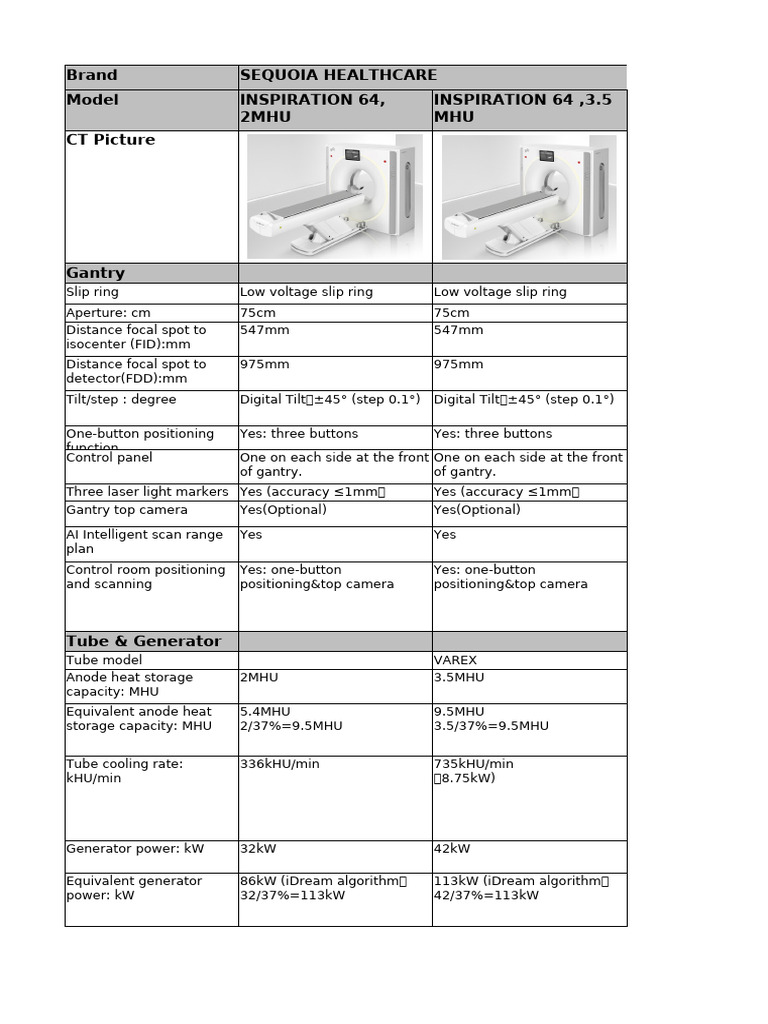 64-Slice CT Scanner Specifications | PDF | Ct Scan | Computer Hardware