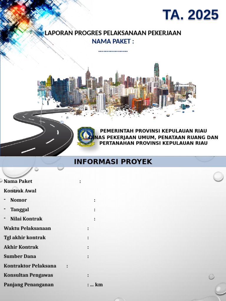 Laporan Progres Pekerjaan 2025 Riau | PDF