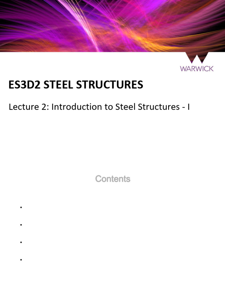 ES3D2 Steel Structures 22 23 L2 | PDF | Strength Of Materials | Deformation (Engineering)