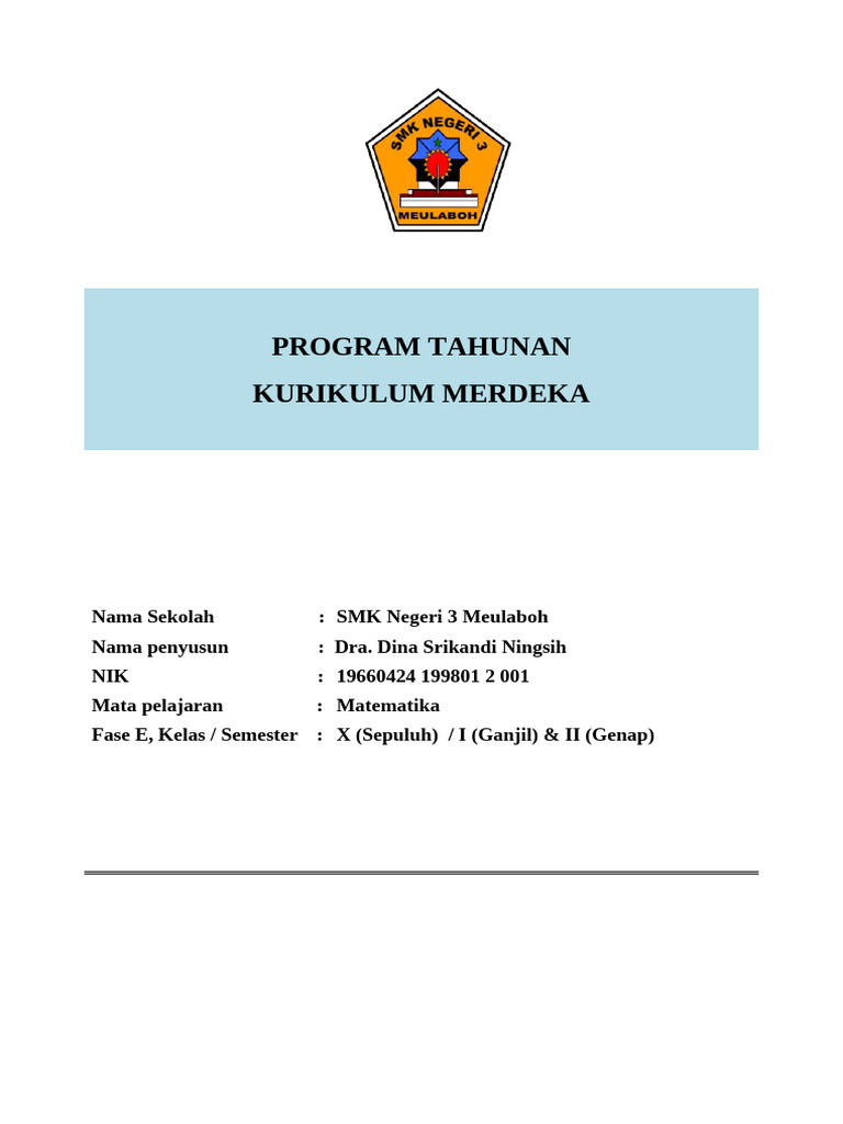 PROTA Kurikulum Merdeka | PDF