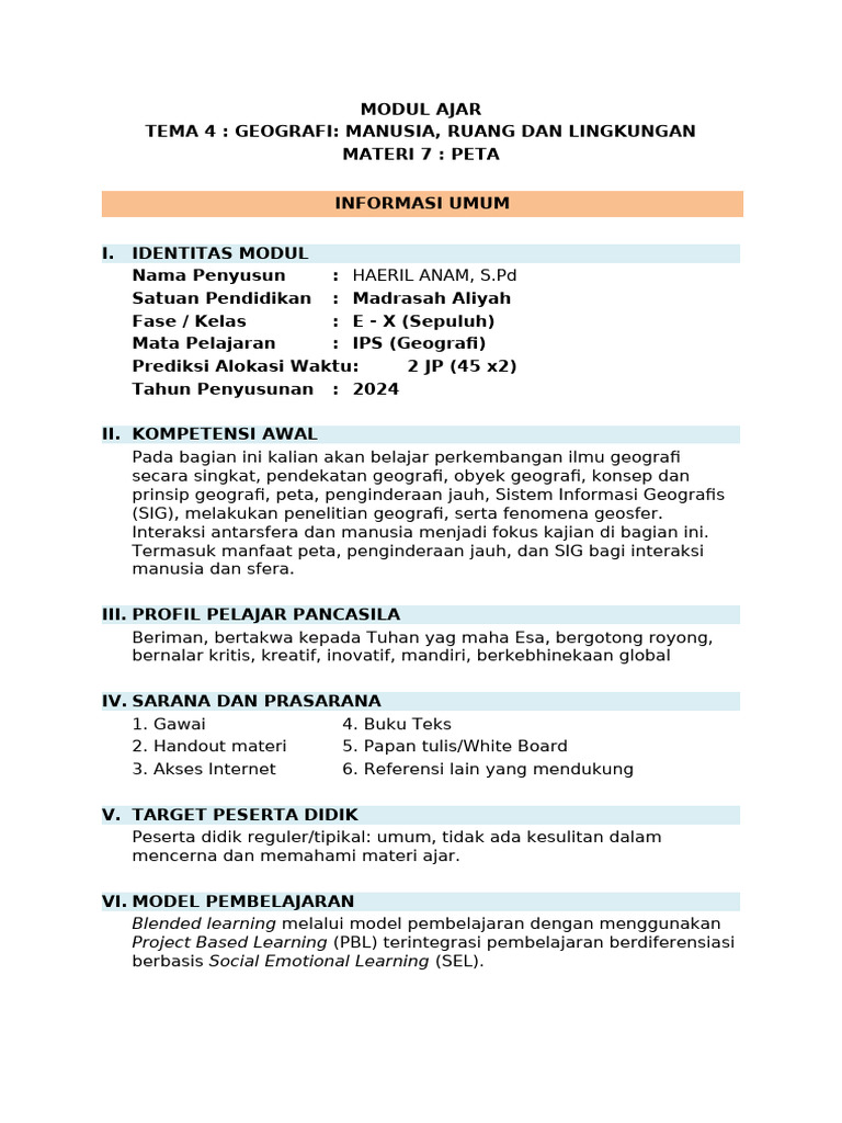 Modul Ajar Geo | PDF