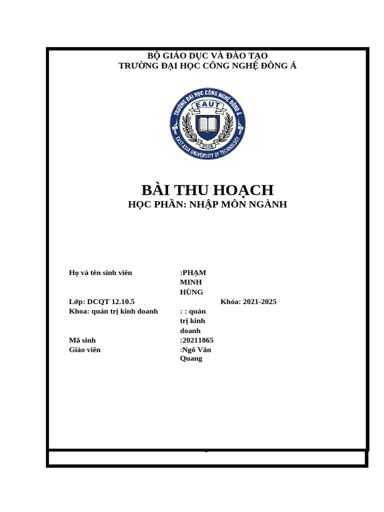 PH M Minh Hùng - 20211865 - NMN QTKD | PDF
