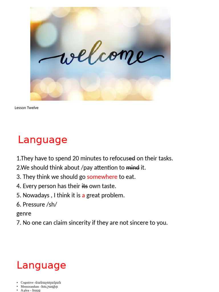 Lesson Twelve | PDF