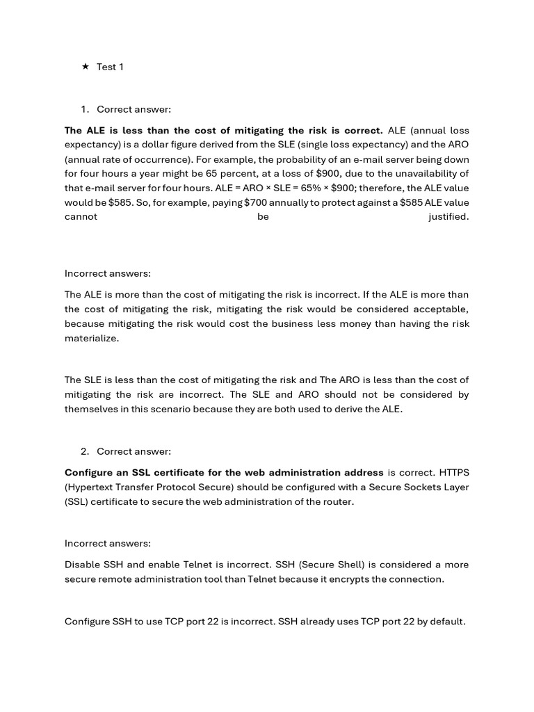 Understanding ALE, SSL, and Network Security | PDF | Transport Layer ...