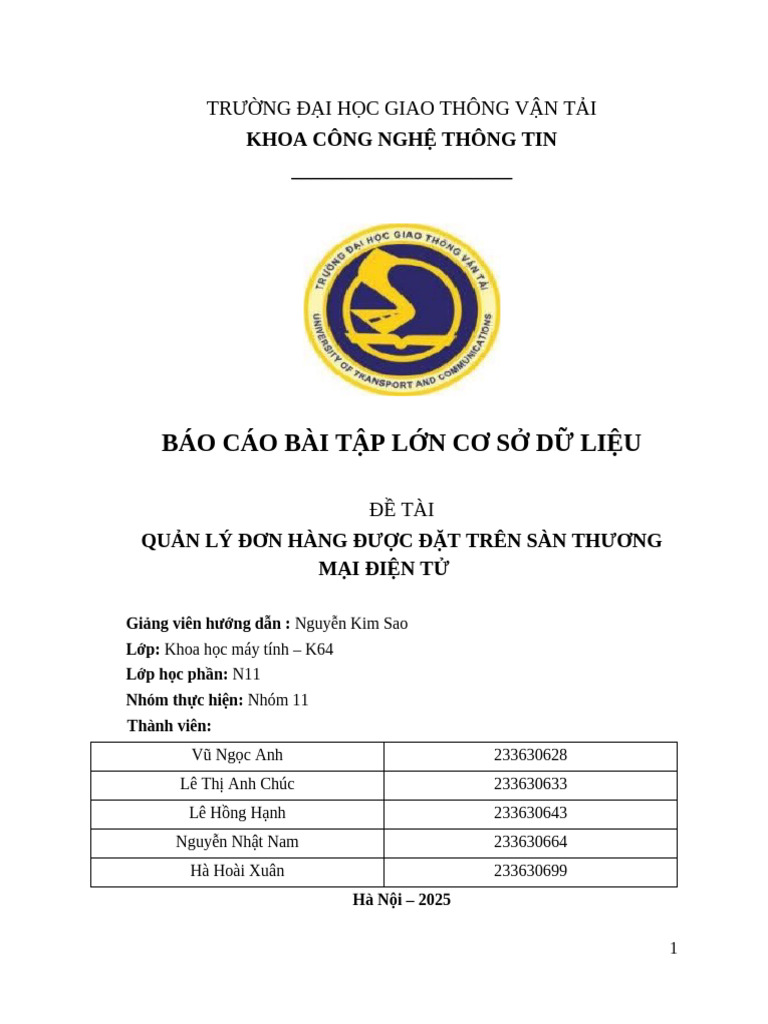 QLDonDatHang Nhom11 N11 2 | PDF