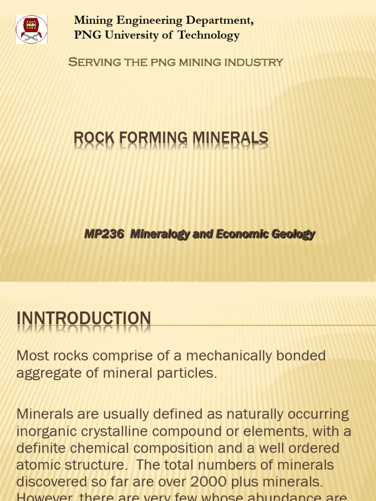 Lecture 2 Rock Forming Minerals | PDF | Minerals | Quartz