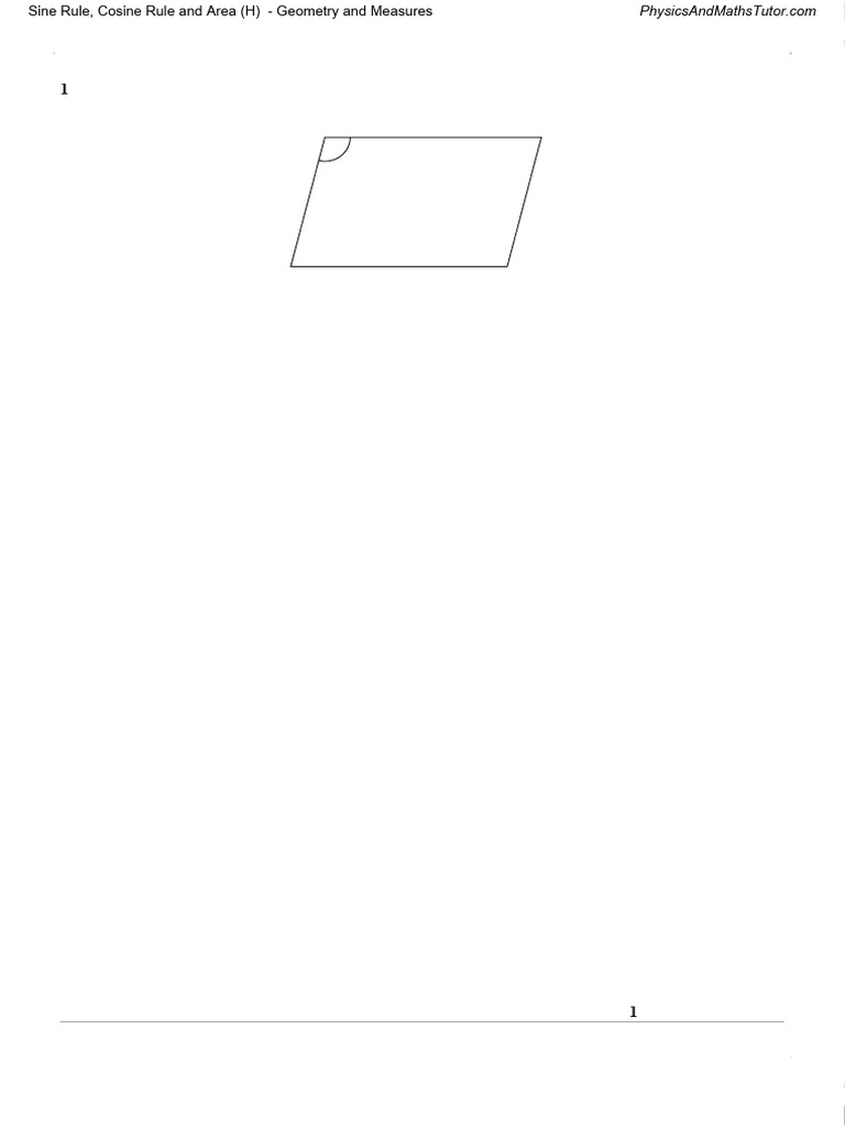 Sine Rule, Cosine Rule and Area (H) QP | PDF | Area | Trigonometric ...