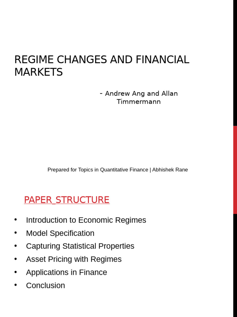Regime Changes Ang Timmermann Abhishek Rane | PDF | Skewness | Statistical Theory