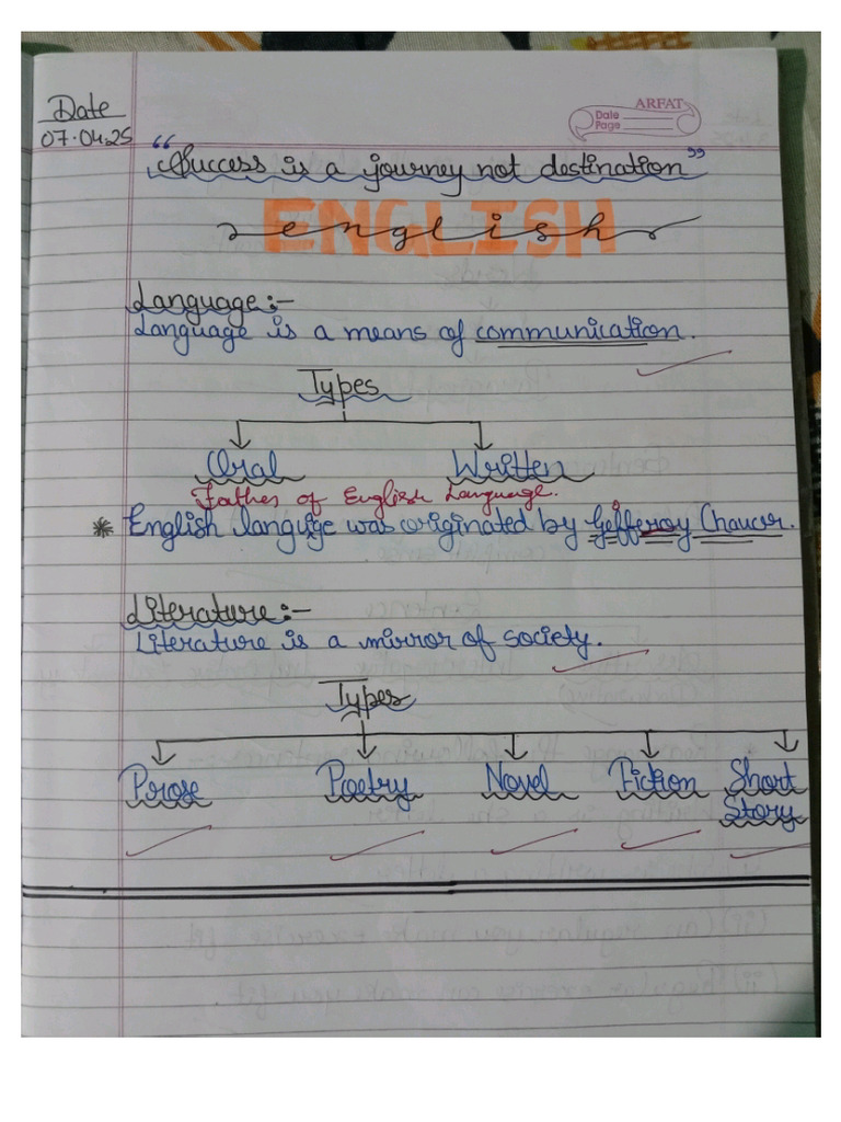 English Language Work. | PDF