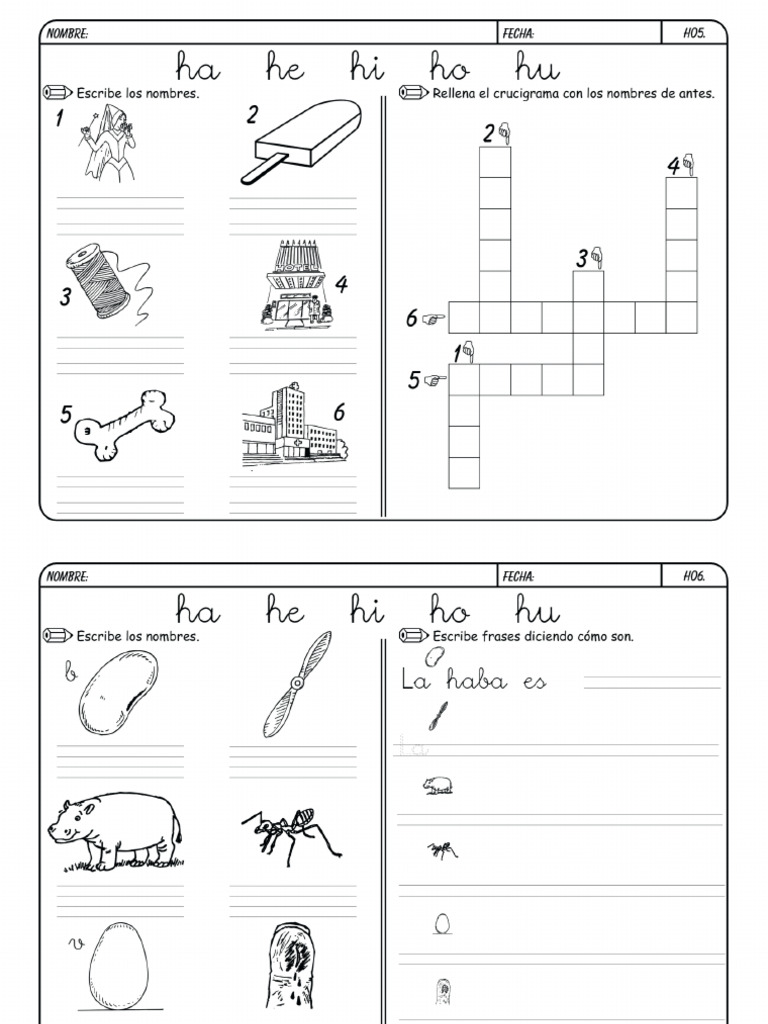 Actividades Letra H | PDF