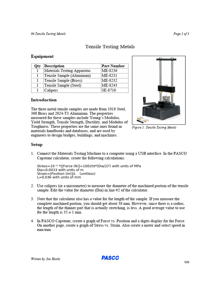 Tensile Testing of Metals and Plastics | PDF | Deformation (Engineering ...