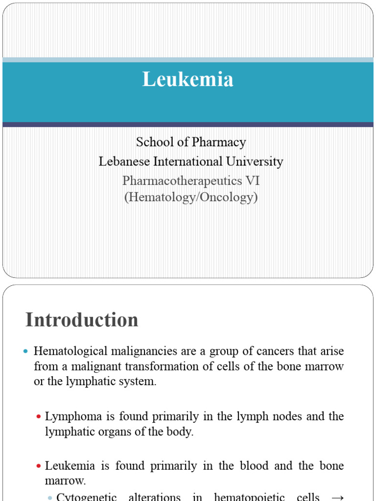 12.leukemia Part I - AML & APL | PDF | Leukemia | Lymphocyte