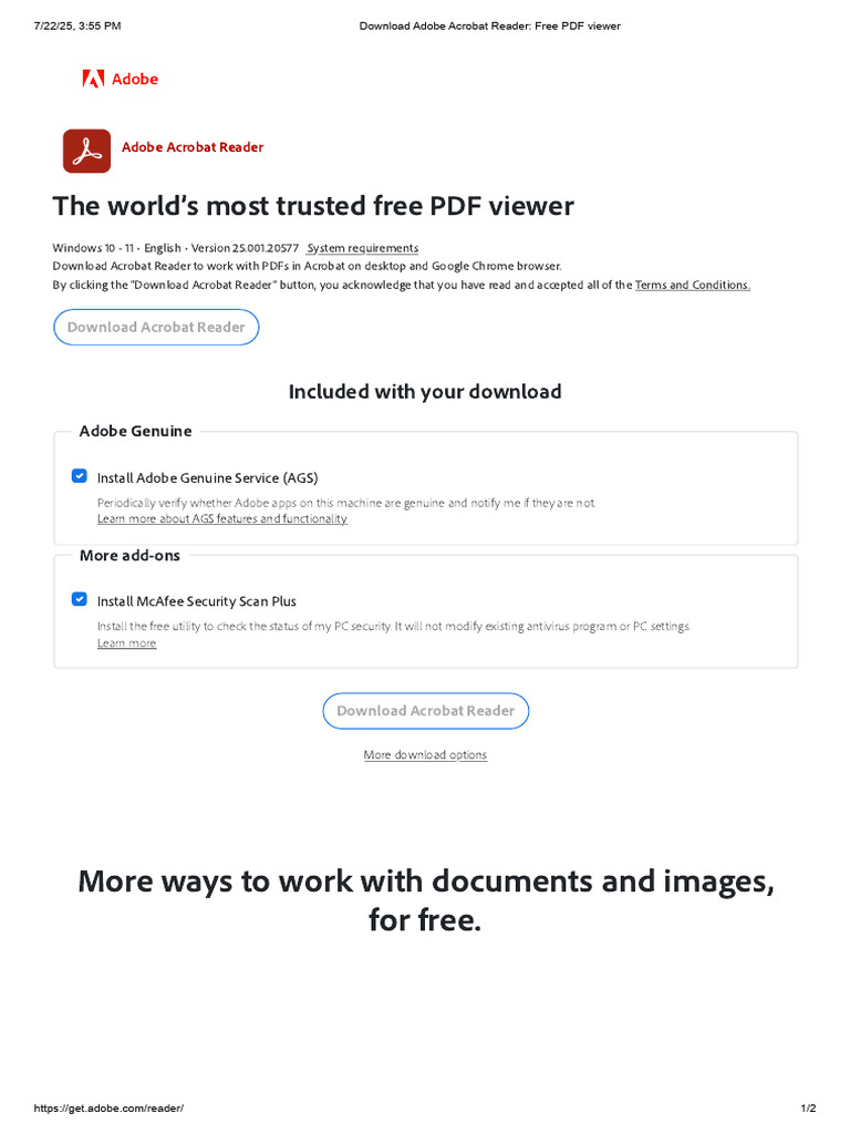 Adobe Acrobat Reader - Free PDF Viewer | PDF | System Software | Software