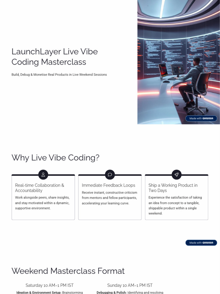 LaunchLayer Live Vibe Coding Masterclass | PDF | Computing | Business
