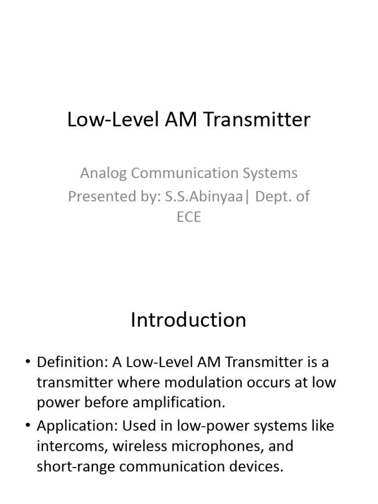 Low Level AM Transmitter | PDF | Amplifier | Antenna (Radio)