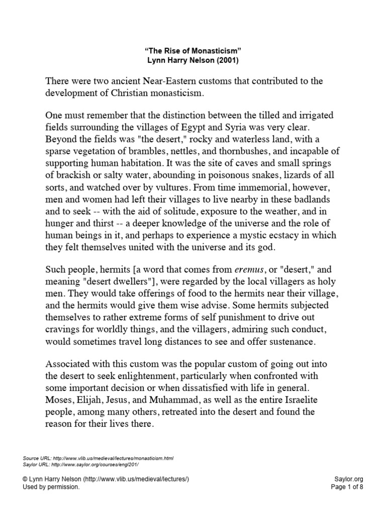 The Rise of Monasticism | PDF | Monastery | Christian Monasticism