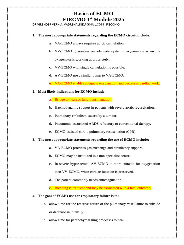 ECMO Basics: Indications and Mechanisms | PDF | Medical Specialties ...