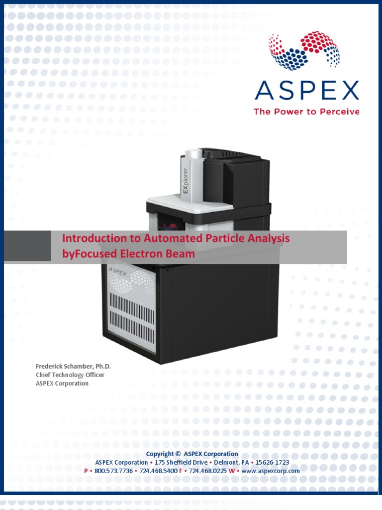 Introduction To Automated Particle Analysis Pdf Scanning Electron