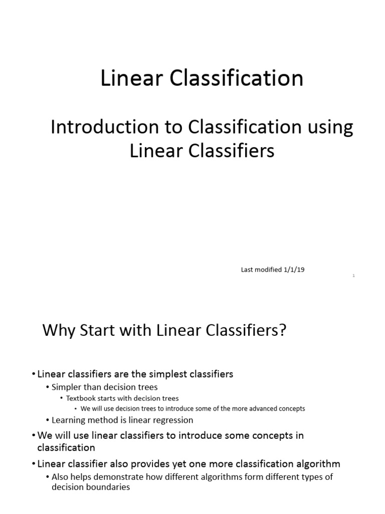 Linear-Classifier Lecture 4 SLB | PDF | Statistical Classification ...