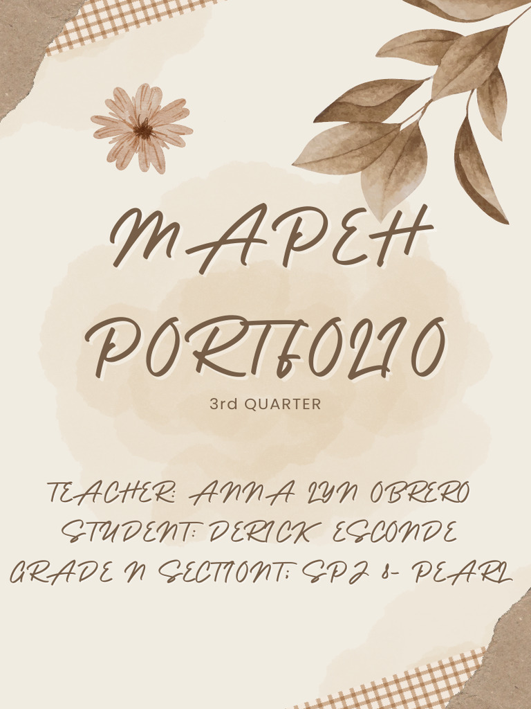 Brown Beige Aesthetic Floral Portfolio Cover A4 Document-1 | PDF