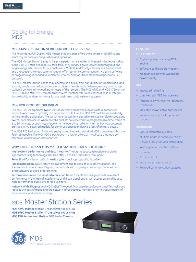 MDS Master Station Series Overview | PDF | Computer Network | Duplex ...