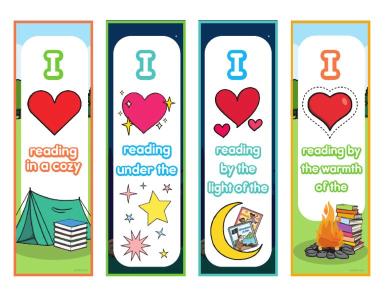 Color Summer Camp Reading Challenge Bookmarks For K-5th Grade | PDF