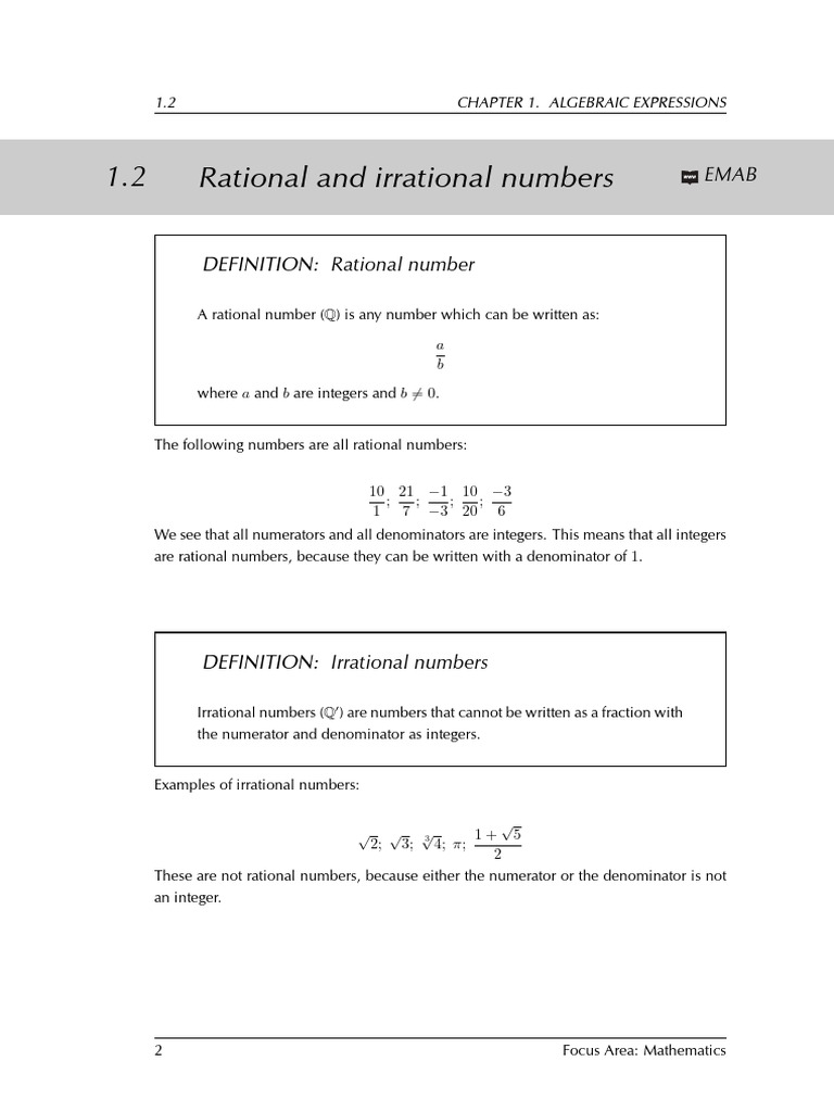Rational and Irrational Numbers | PDF | Numbers | Rational Number
