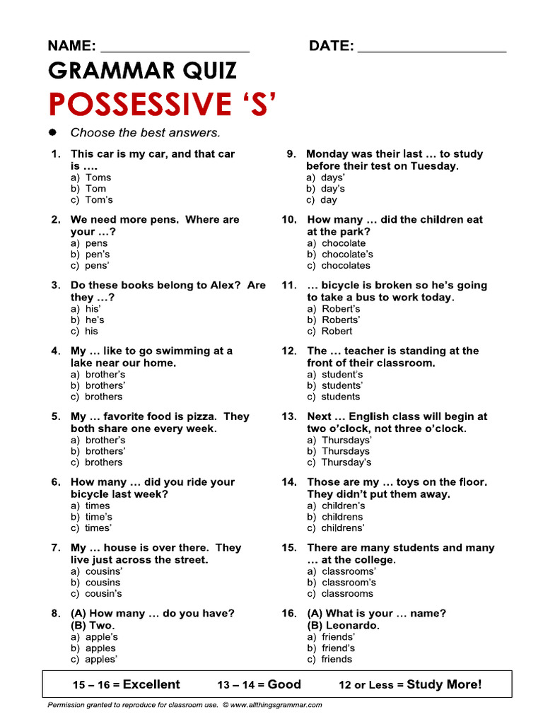 Possessive's | PDF