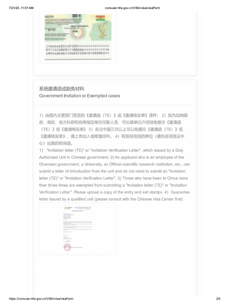 Chaina Visa Apprication | PDF