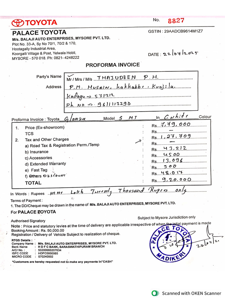 Thajudeen P H Quotation | PDF