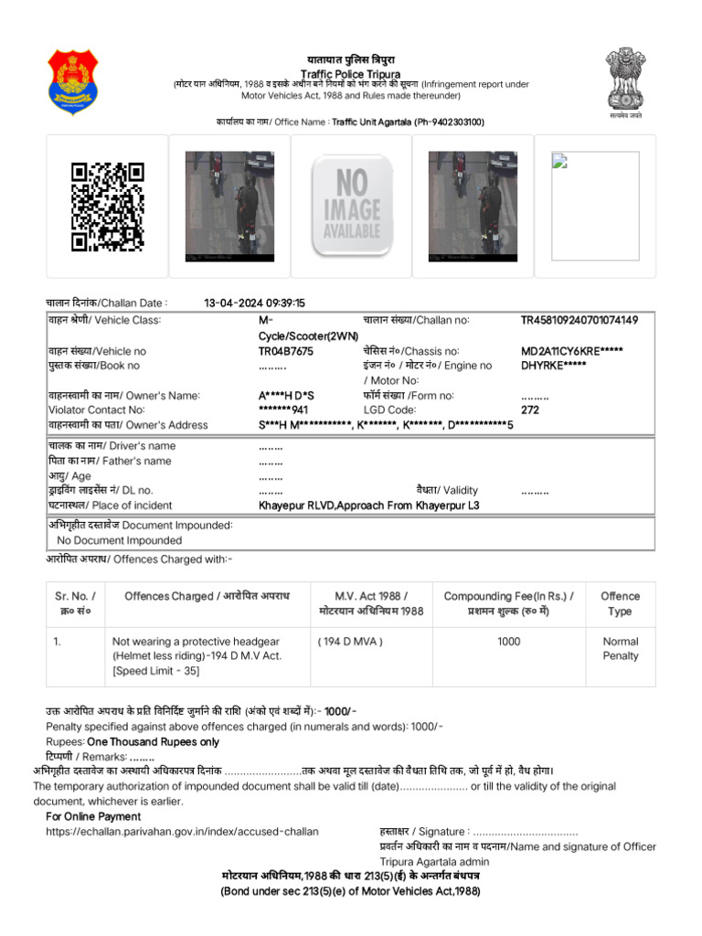 Ashis Challan Bike | PDF