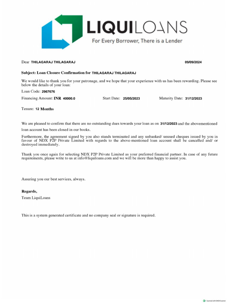 Money View NOC | PDF