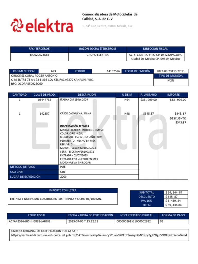 Factura Electra 1 | PDF