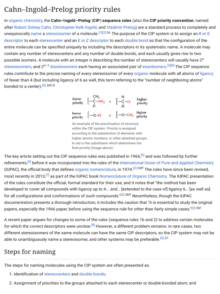 Naming Stereoisomers with CIP Rules | PDF | Organic Chemistry | Chemistry