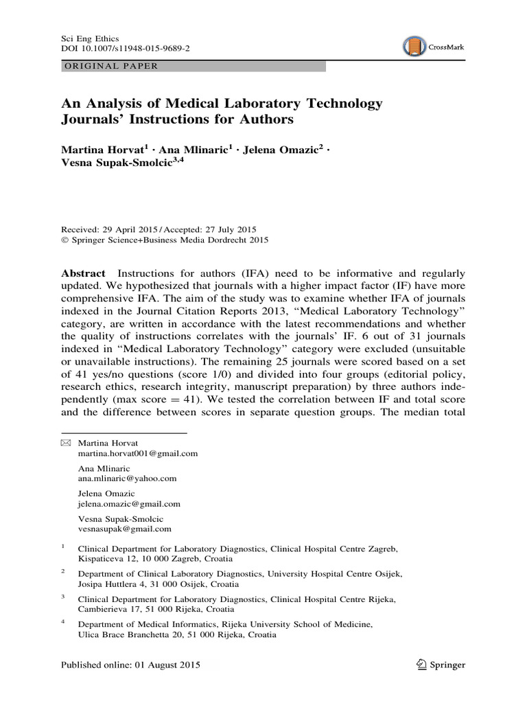 An Analysis of Medical Laboratory Technology | PDF | Plagiarism ...