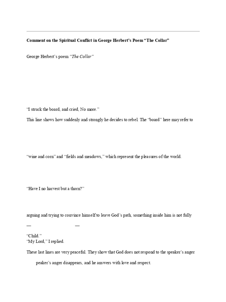 George Herbert's 'The Coller' | PDF