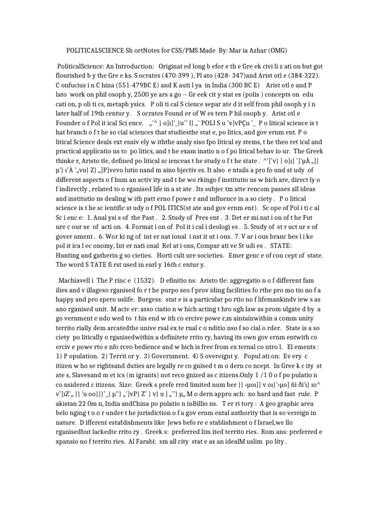 Converted Political Science Notes | PDF