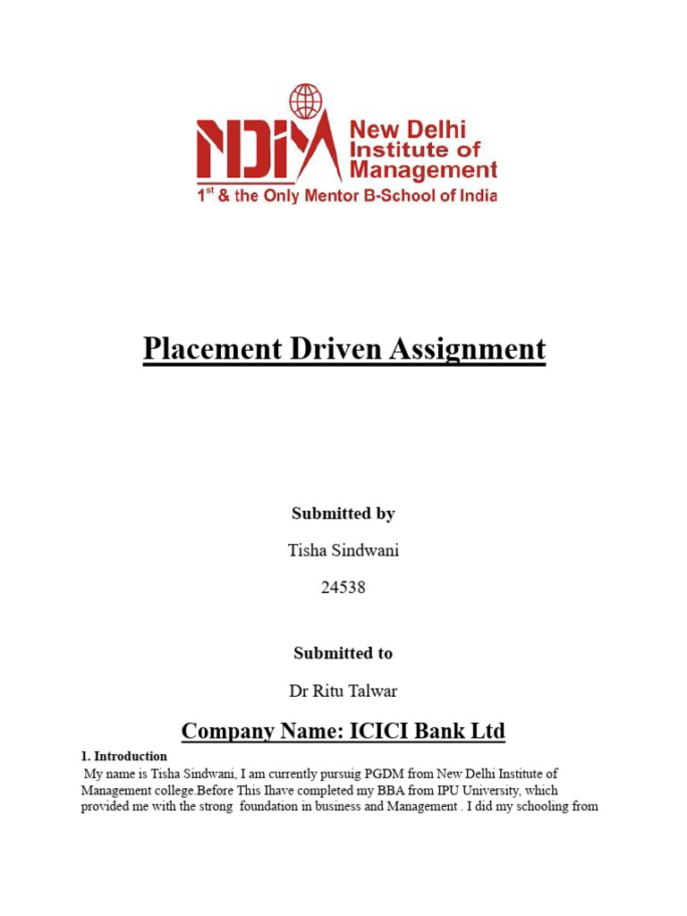 Placement Driven Assignment | PDF | Economies | Business