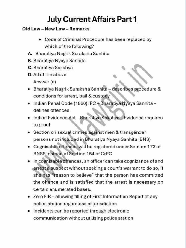 July Current Affairs | PDF