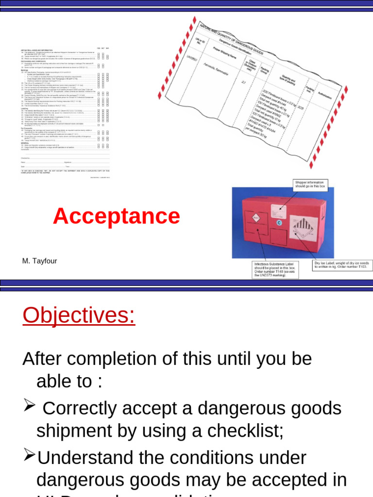 Dangerous Goods Acceptance Checklist 2023 | PDF