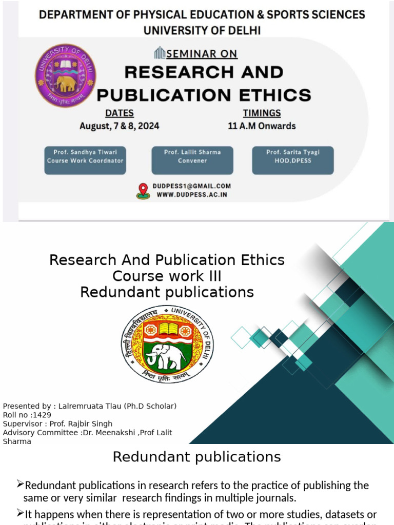Understanding Redundant Publications | PDF | Experiment | Plagiarism