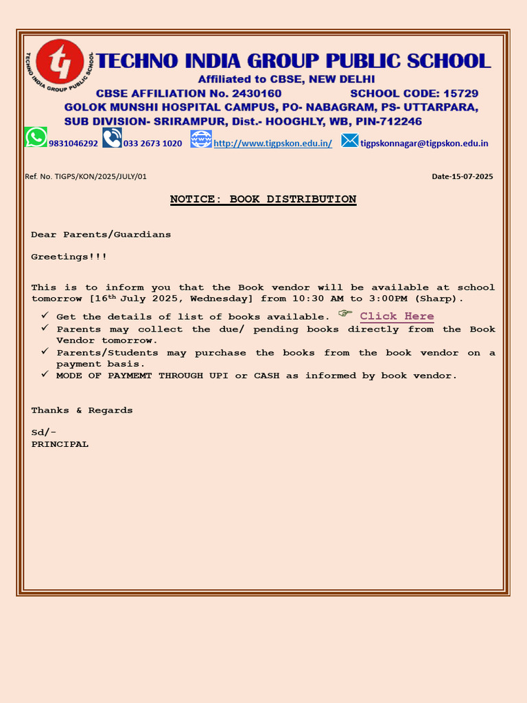 Notice - Book Distribution On 16 July 2025 | PDF