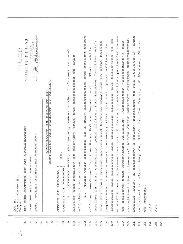 2018 Cali Anderson Murder Paper For Court | PDF