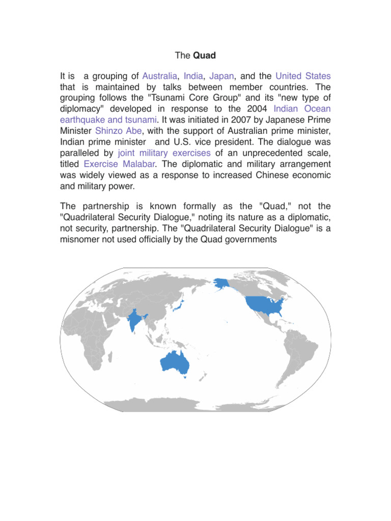 Understanding the Quad Alliance | PDF