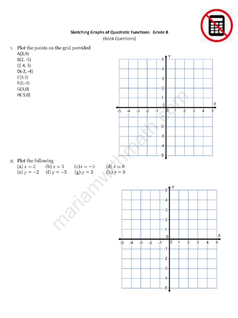 16 (A) Graphs of Quadratic Equation (Book Pratice) P2 | PDF