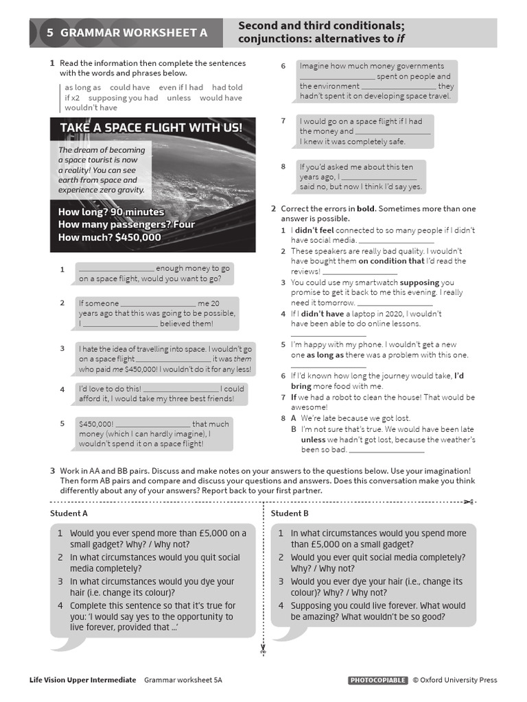 Space Flight Grammar Exercise | PDF