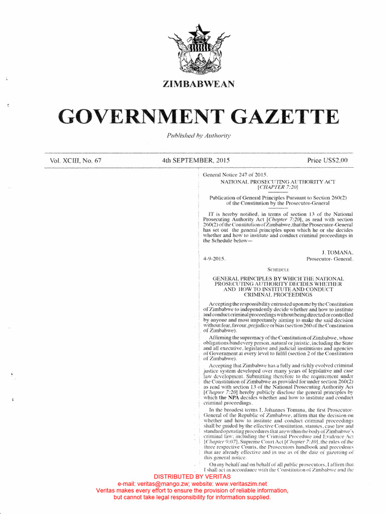 General Notice 247 of 2015 - General Principles by Which The NPA ...